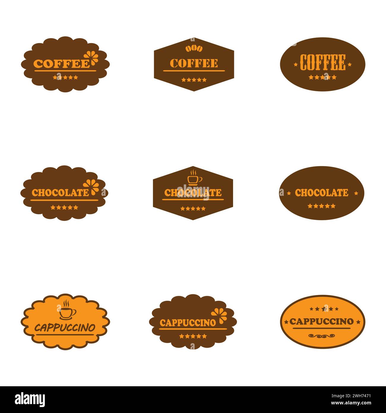 Set of retro coffee labels Stock Vector Image & Art - Alamy
