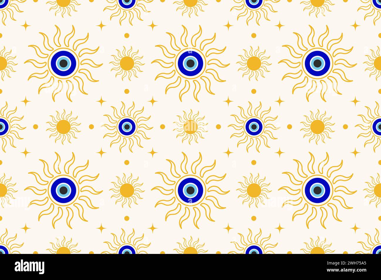 Evil eye seamless pattern. Turkish and Greek blue bead symbol. Magic ...