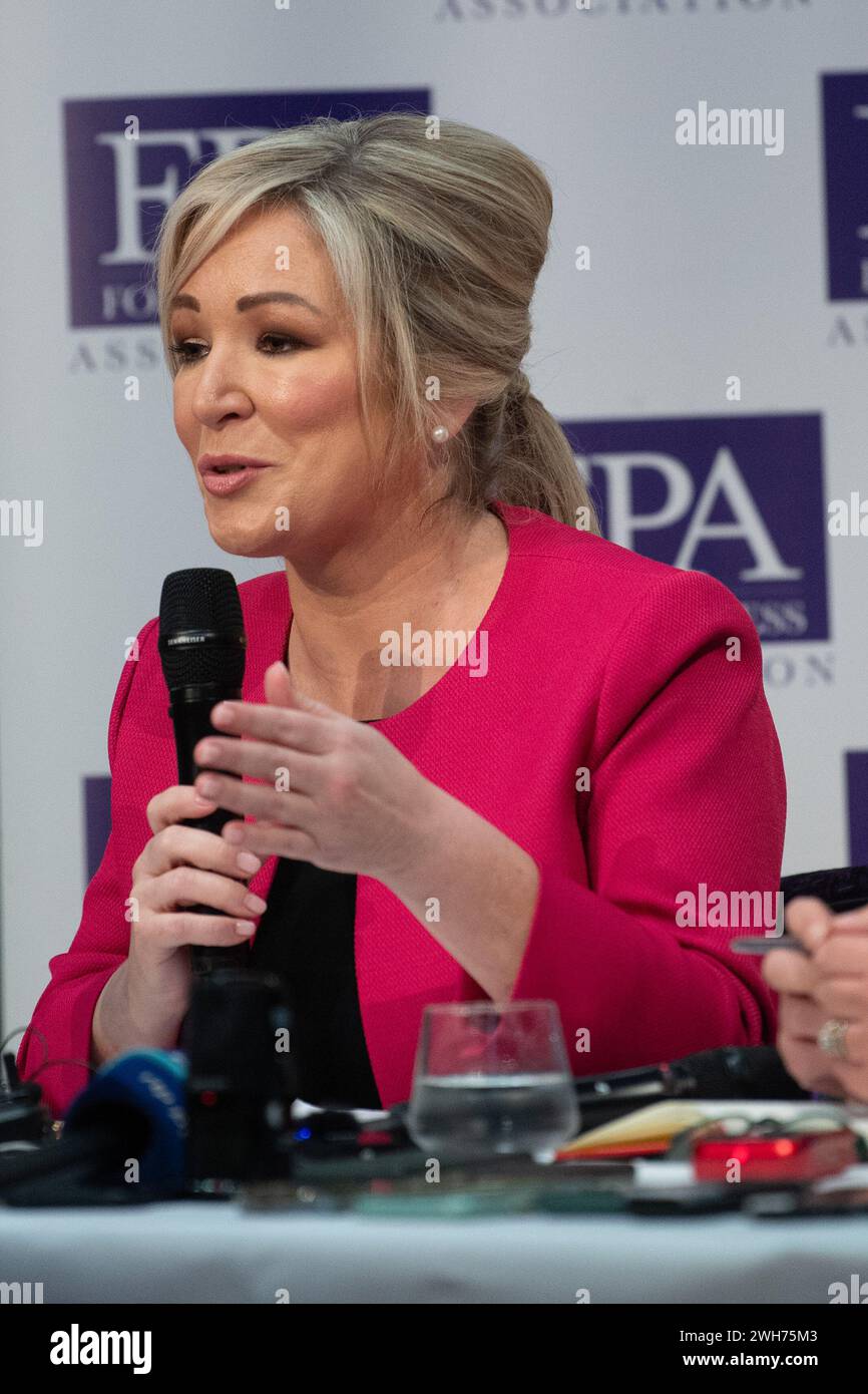 London, UK. 08 Feb 2024. Pictured: Newly elected Northern Ireland First ...