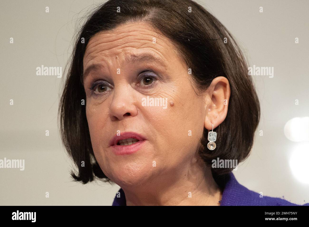 London, UK. 08 Feb 2024. Pictured: President of Sinn Fein Mary Lou ...