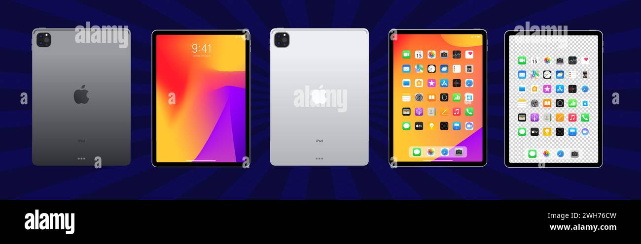 Apple iPad. Ipad Mini, Air, Pro 2021. Screen ipad front, back side ipa ...