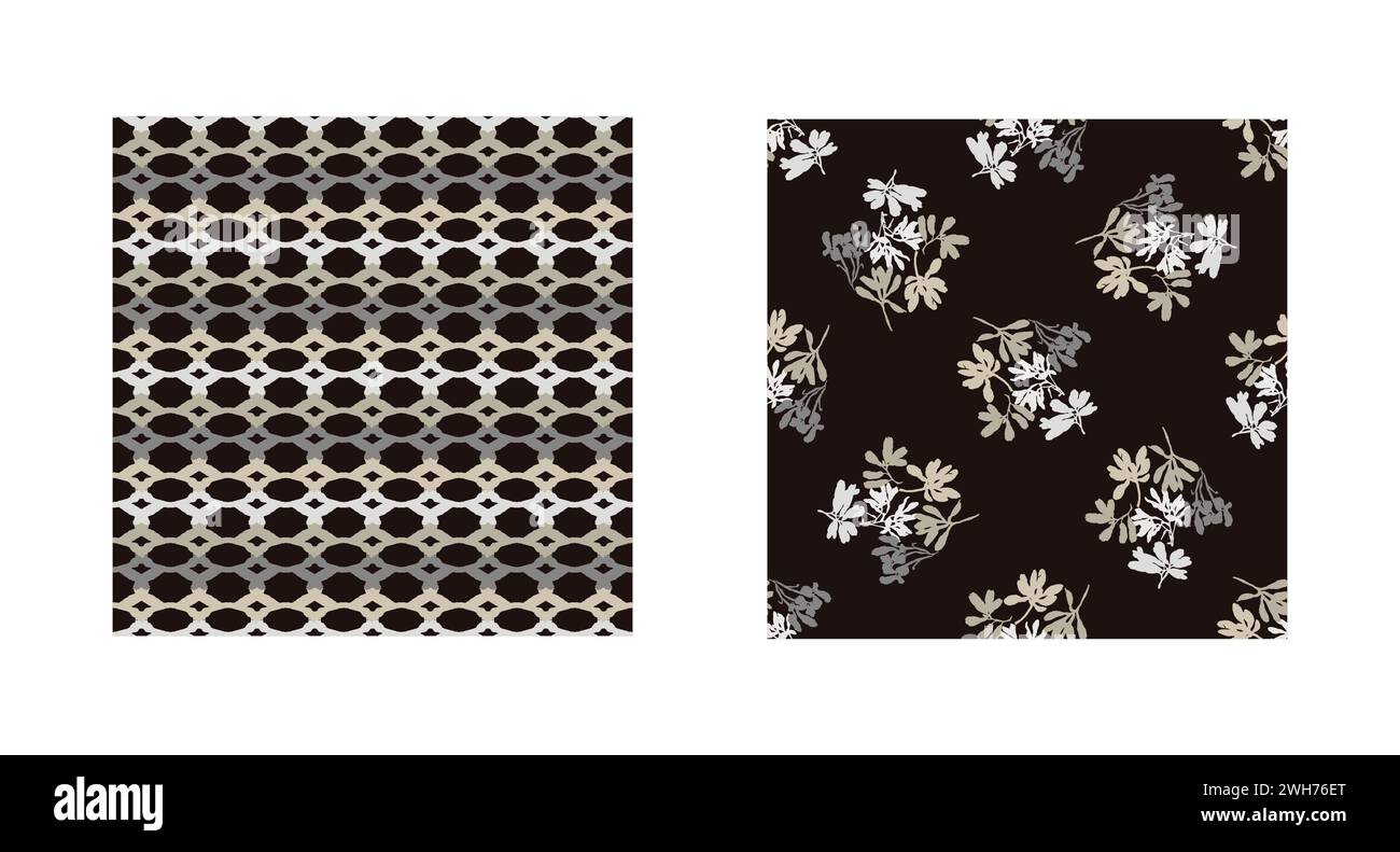 Masculine vector floral pattern with organic botanical shapes. Modern ...