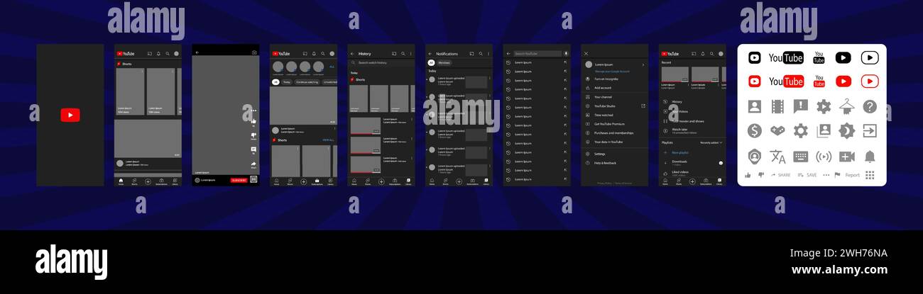 YouTube mobile interface. You Tube screen social media, video hosting ...