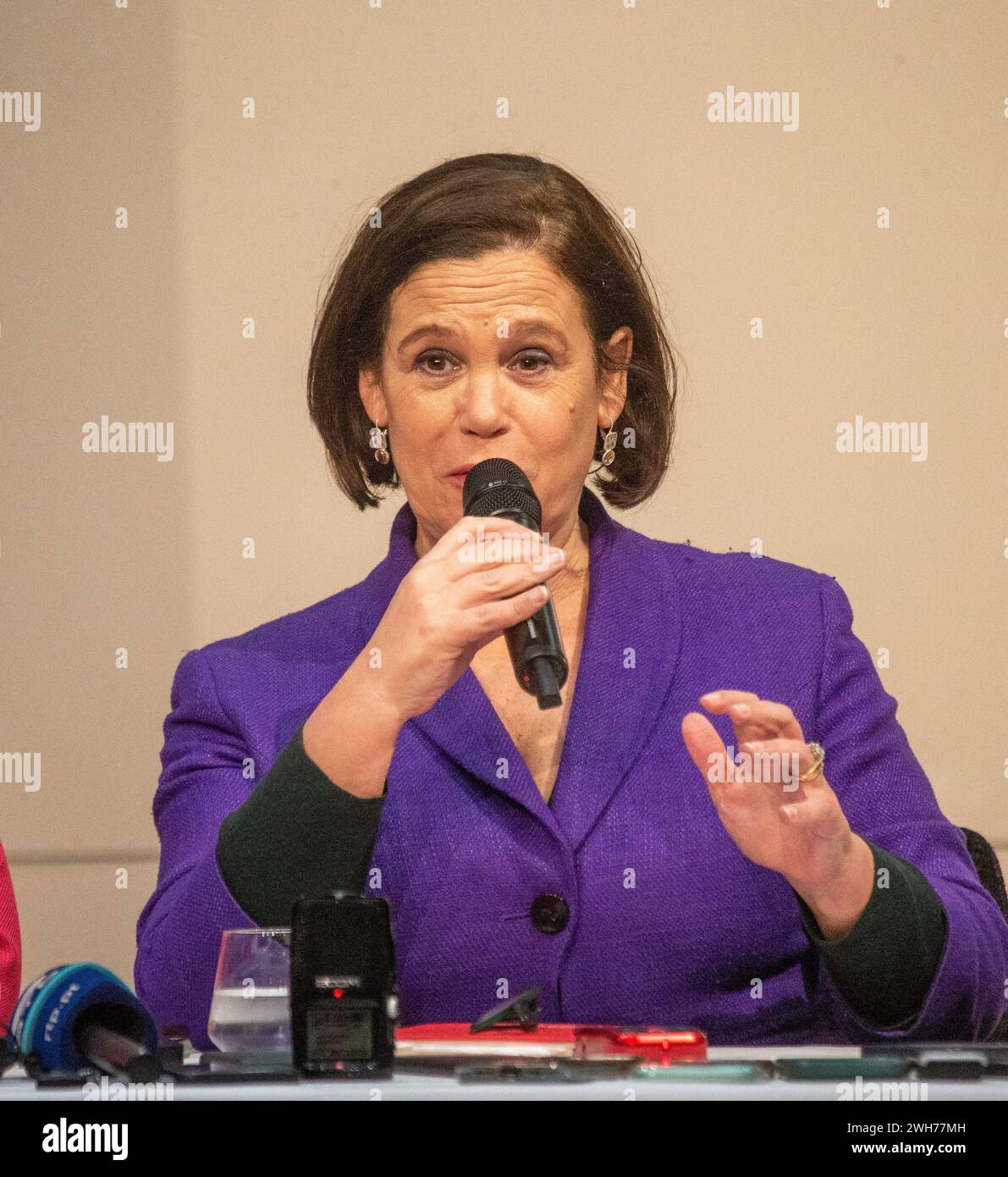 London, England, UK. 8th Feb, 2024. Sinn Fein President MARY LOU ...