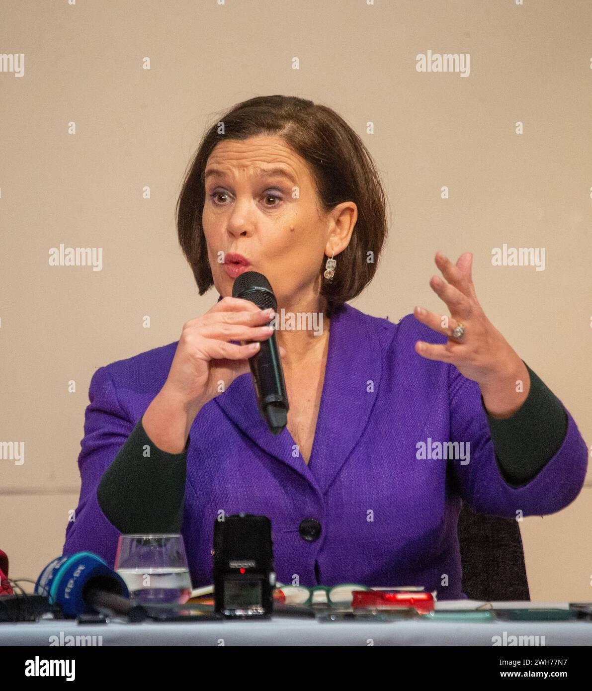 London, England, UK. 8th Feb, 2024. Sinn Fein President MARY LOU ...