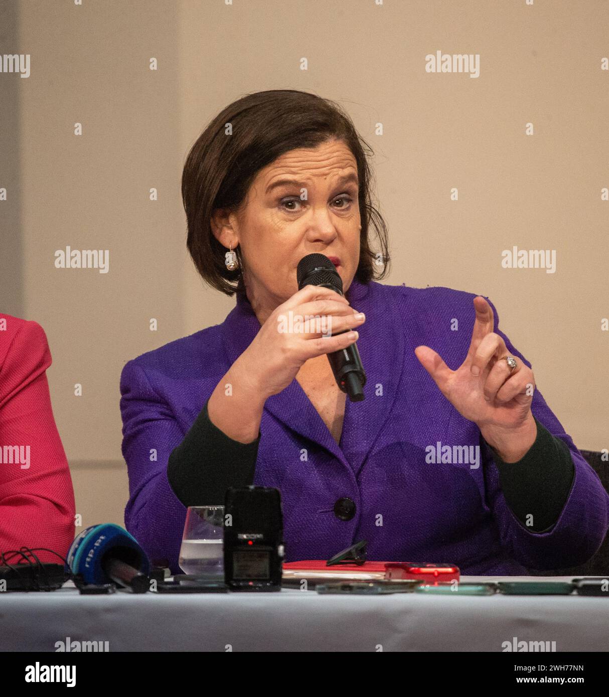 London, England, UK. 8th Feb, 2024. Sinn Fein President MARY LOU ...