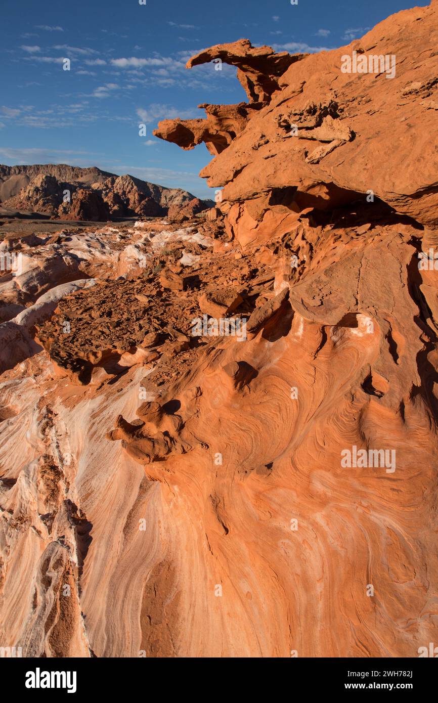 Colorful eroded Aztec sandstone formations in Little Finland, Gold ...