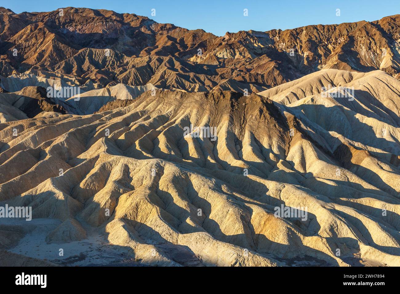 Eroded badlands of the Furnace Creek Formation at Zabriskie Point in ...
