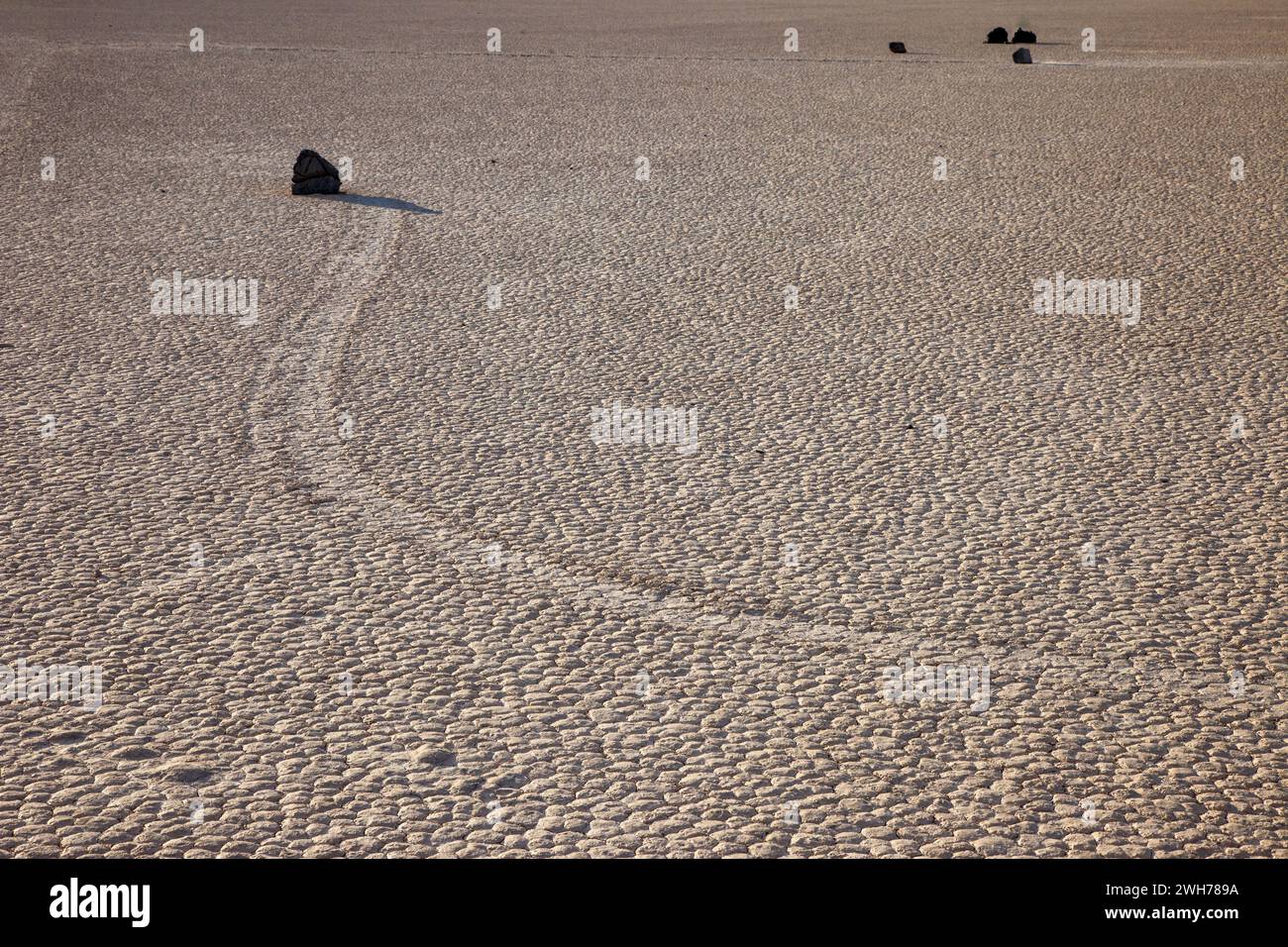 Sailing stone & track on the Racetrack Playa in Death Valley National ...