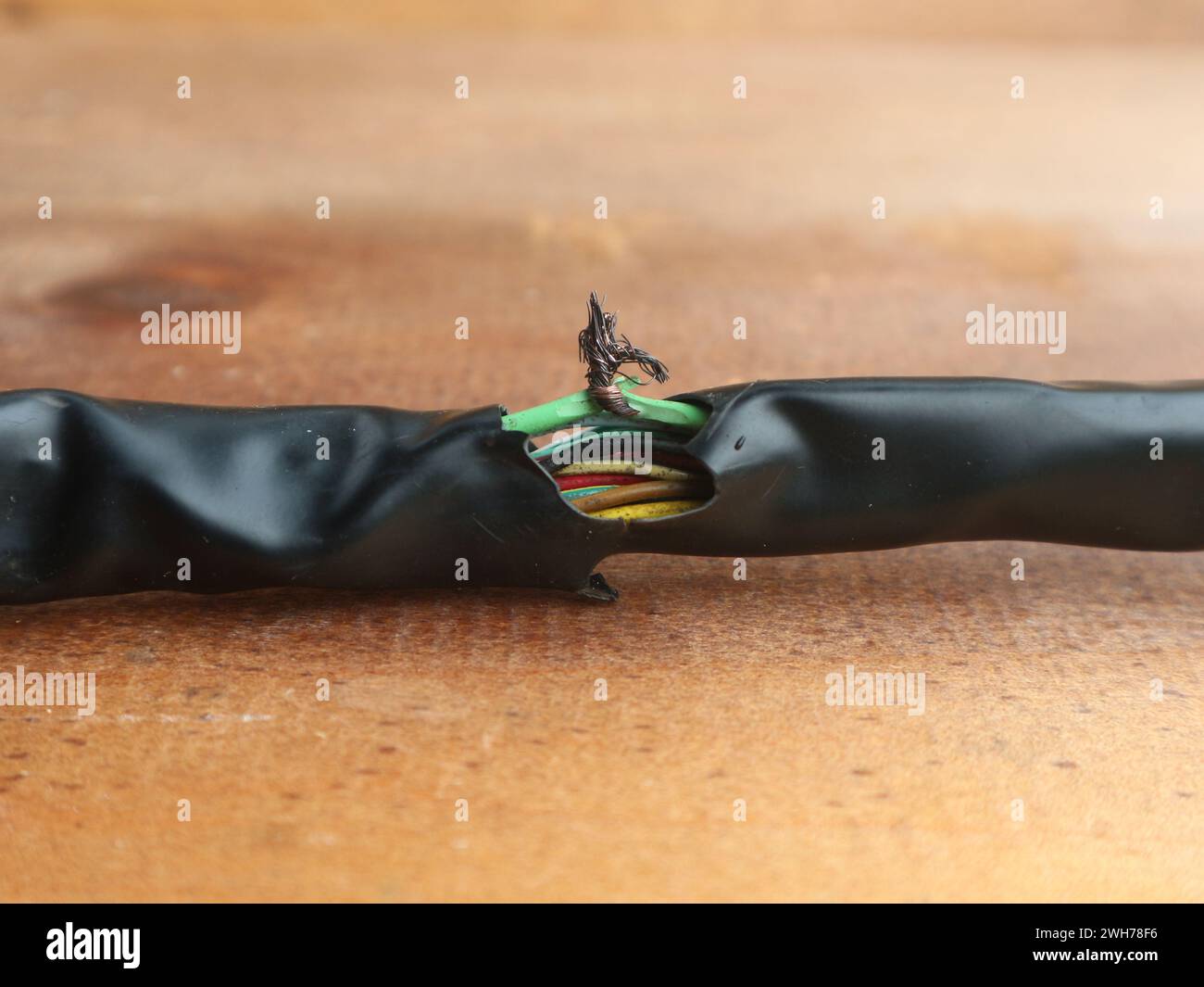 simple winding of an automotive cable connection that is experiencing ...