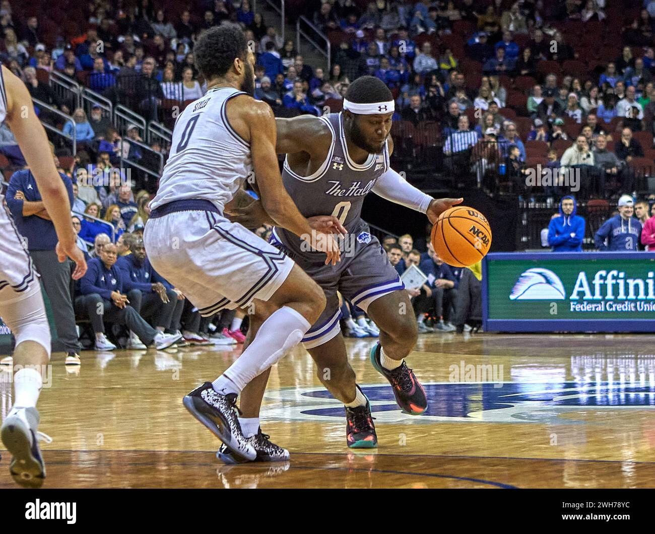 Seton Hall Pirates guard Dylan Addae-Wusu (0) drives toward the basket ...