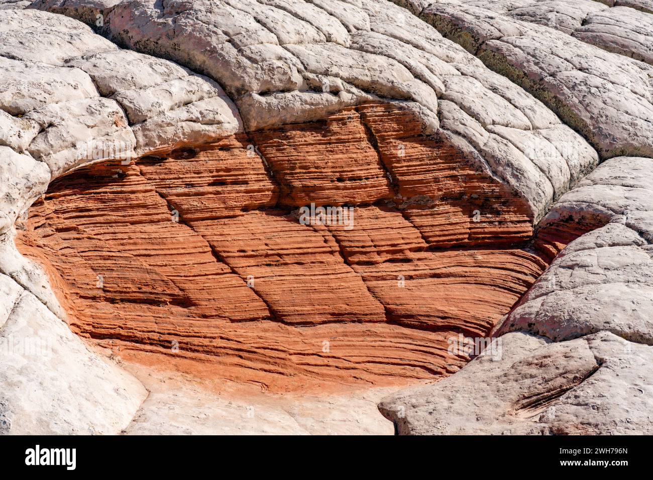 The Dragon's Eye in eroded white pillow rock or brain rock sandstone in ...