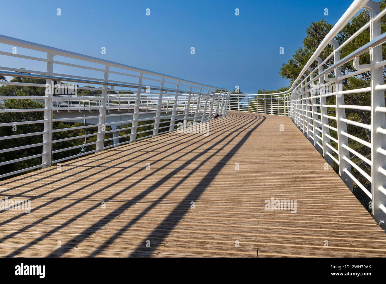 A modern pedestrian bridge over the highway from the Technion ...