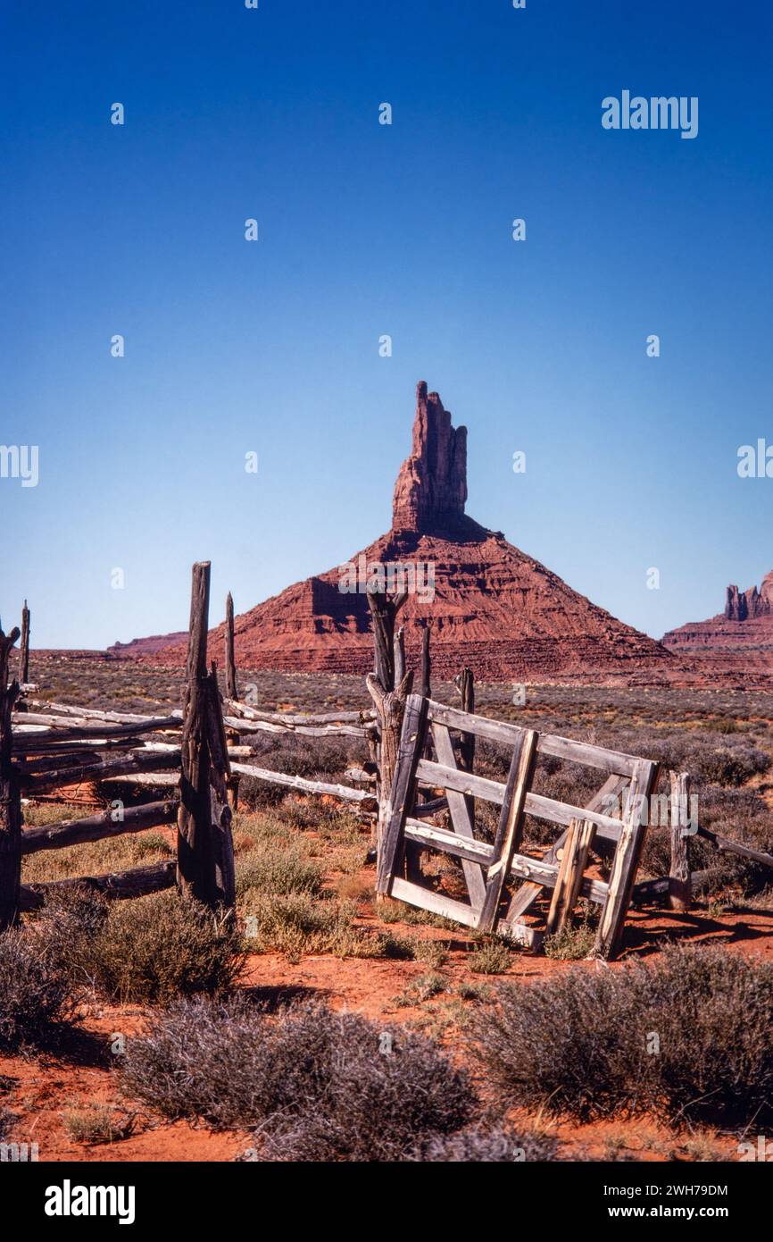 An old corral gate in the Monument Valley Navajo Tribal Park in Arizona ...