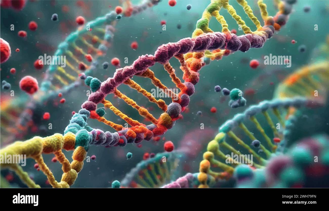 dna corruption, scientific background, virus cell Stock Vector Image ...