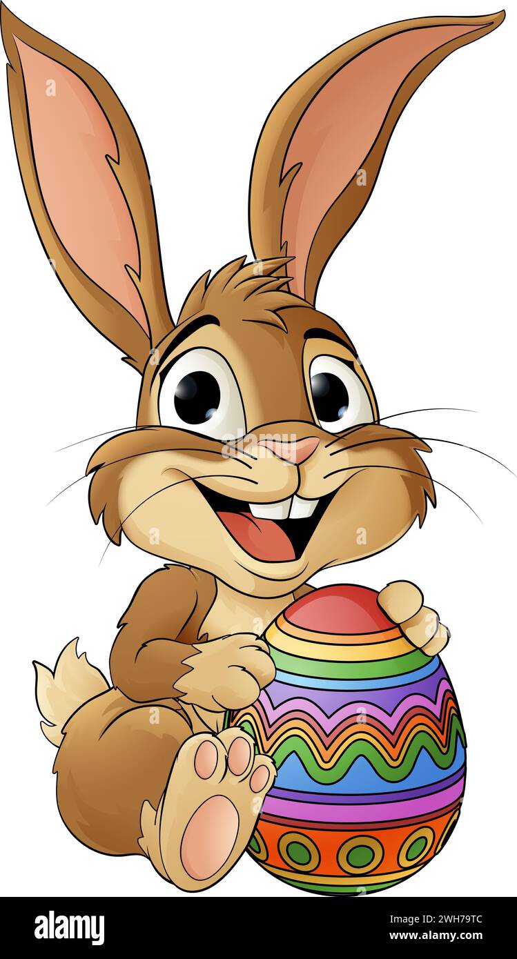 Easter Bunny and Chocolate Egg Rabbit Cartoon Stock Vector Image & Art ...