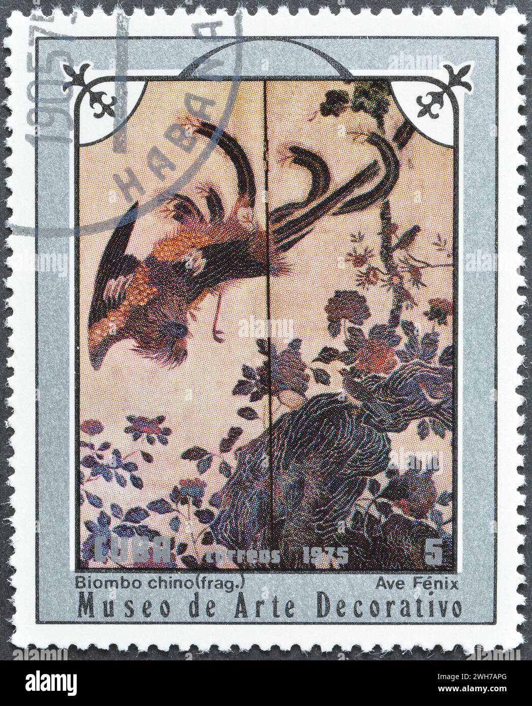 Cancelled postage stamp printed by Cuba, that shows "The Phoenix ...