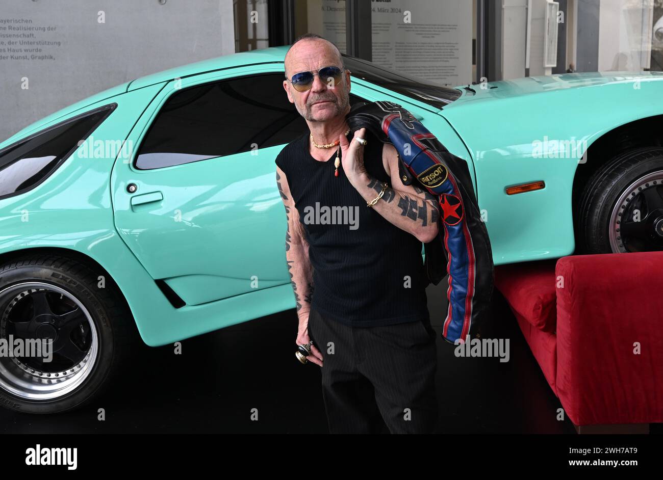 Munich, Germany. 08th Feb, 2024. Austrian artist Wolfgang Flatz comes ...