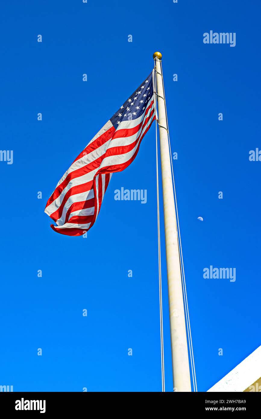 American flag raising hi-res stock photography and images - Alamy