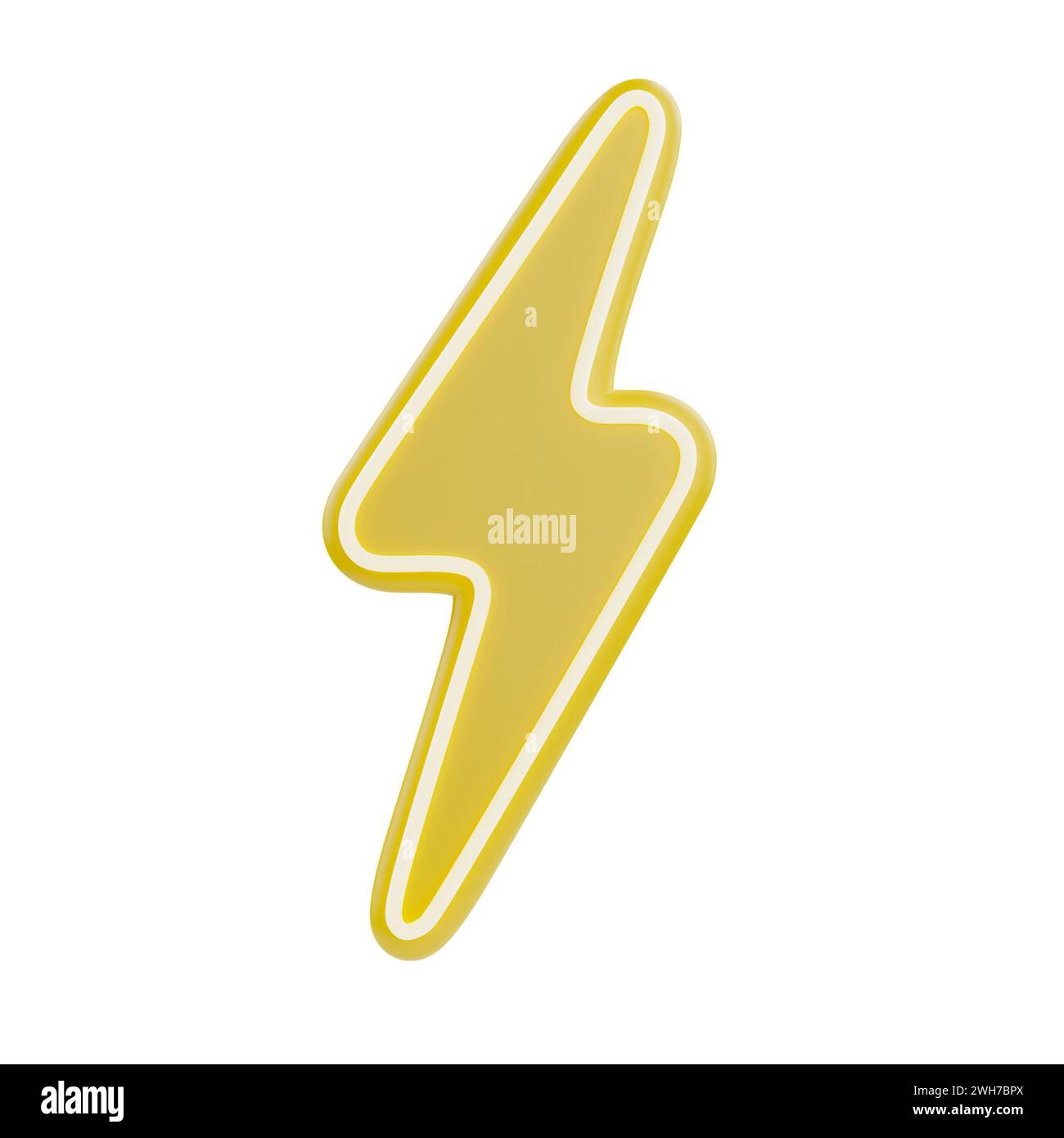 Lighting thunder sign 3d render. Interface button isolated on white ...
