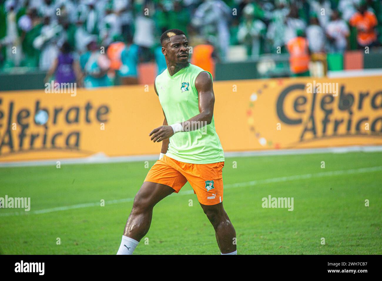 Cote D'Ivoire player, Stephane Aurier in action during the pre-match ...
