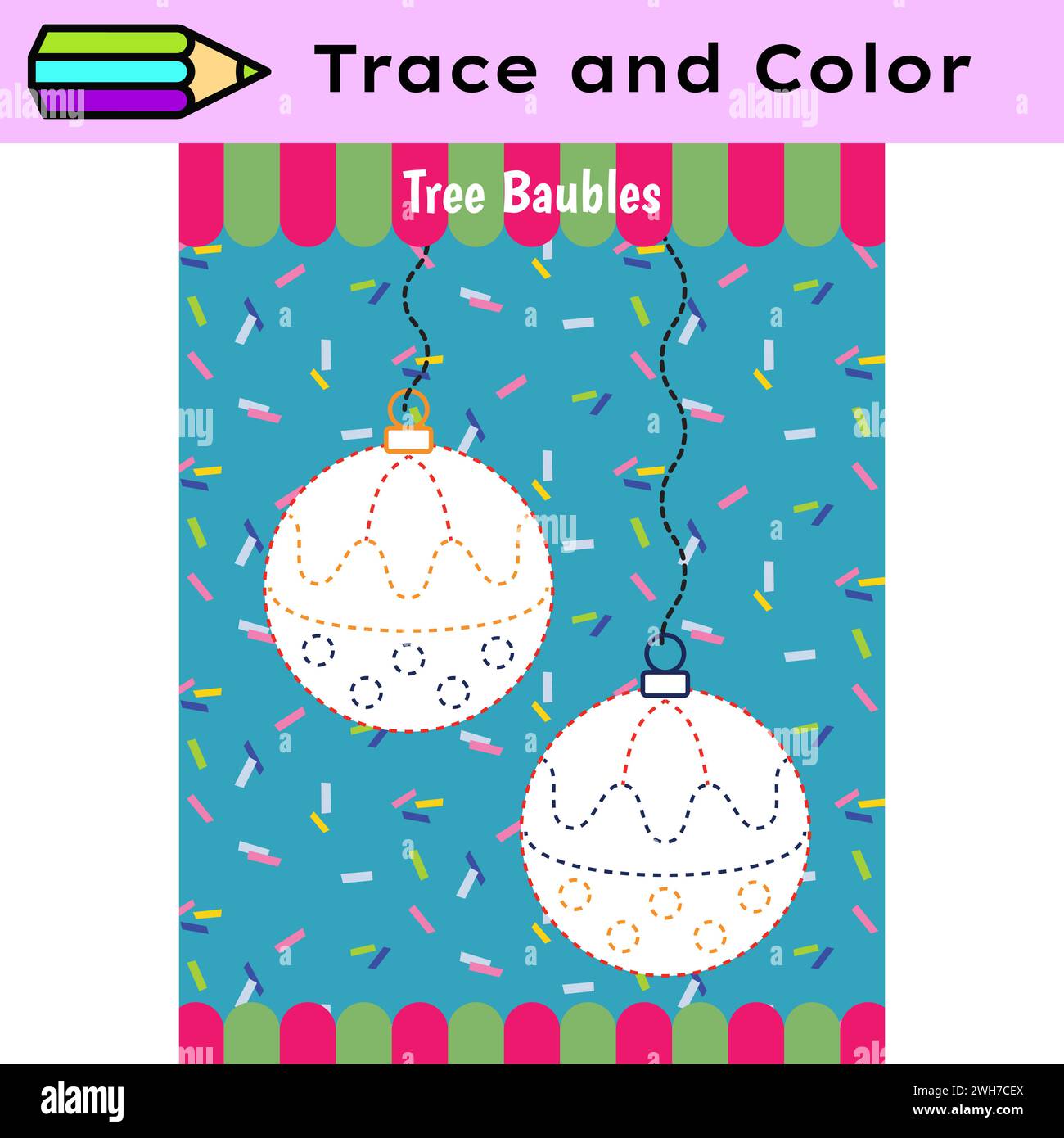 Pen tracing lines activity worksheet for children. Pencil control for ...
