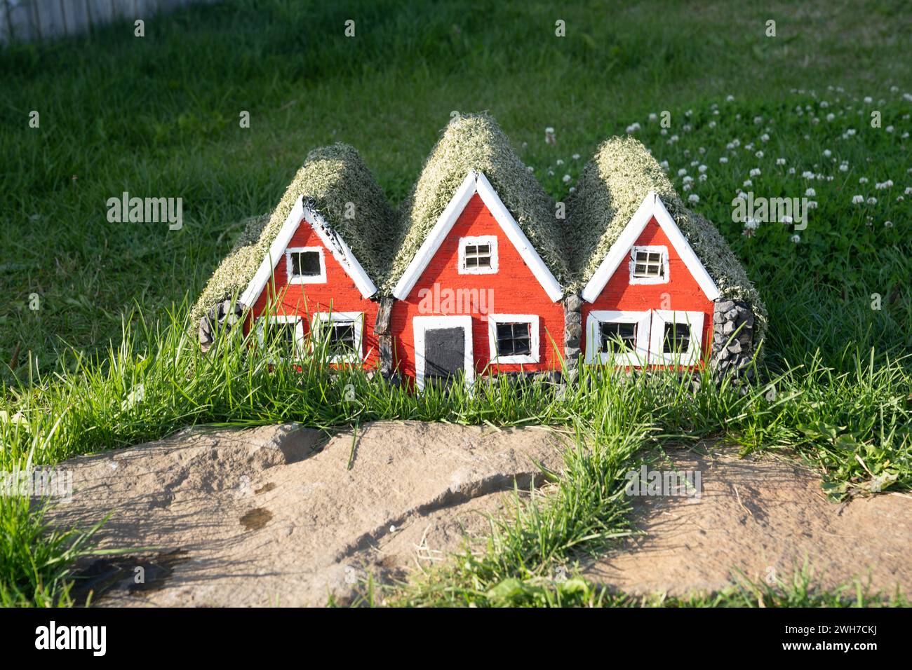 Cute miniature turf houses, in Iceland Stock Photo - Alamy