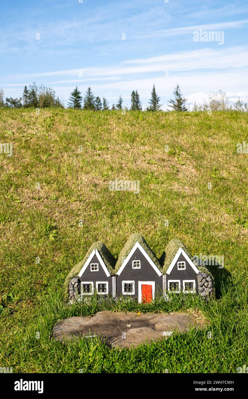 Cute miniature turf houses, in Iceland Stock Photo - Alamy