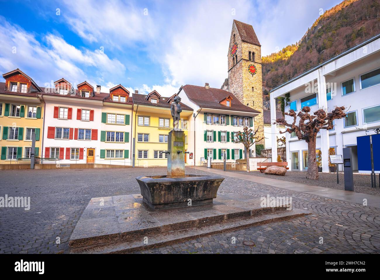 Town of Interlaken square colorful architecture view, Berner Oberland ...