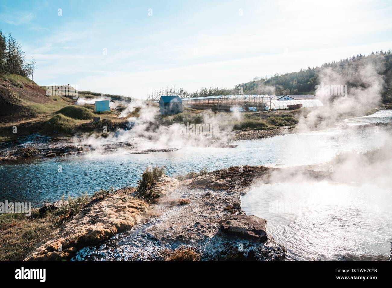 Greenhouse in Iceland, near a hot spring source Stock Photo - Alamy
