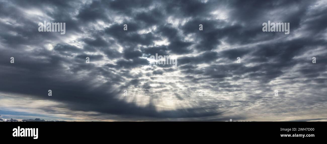 Rainy cloudy grey sky before rain Stock Photo - Alamy