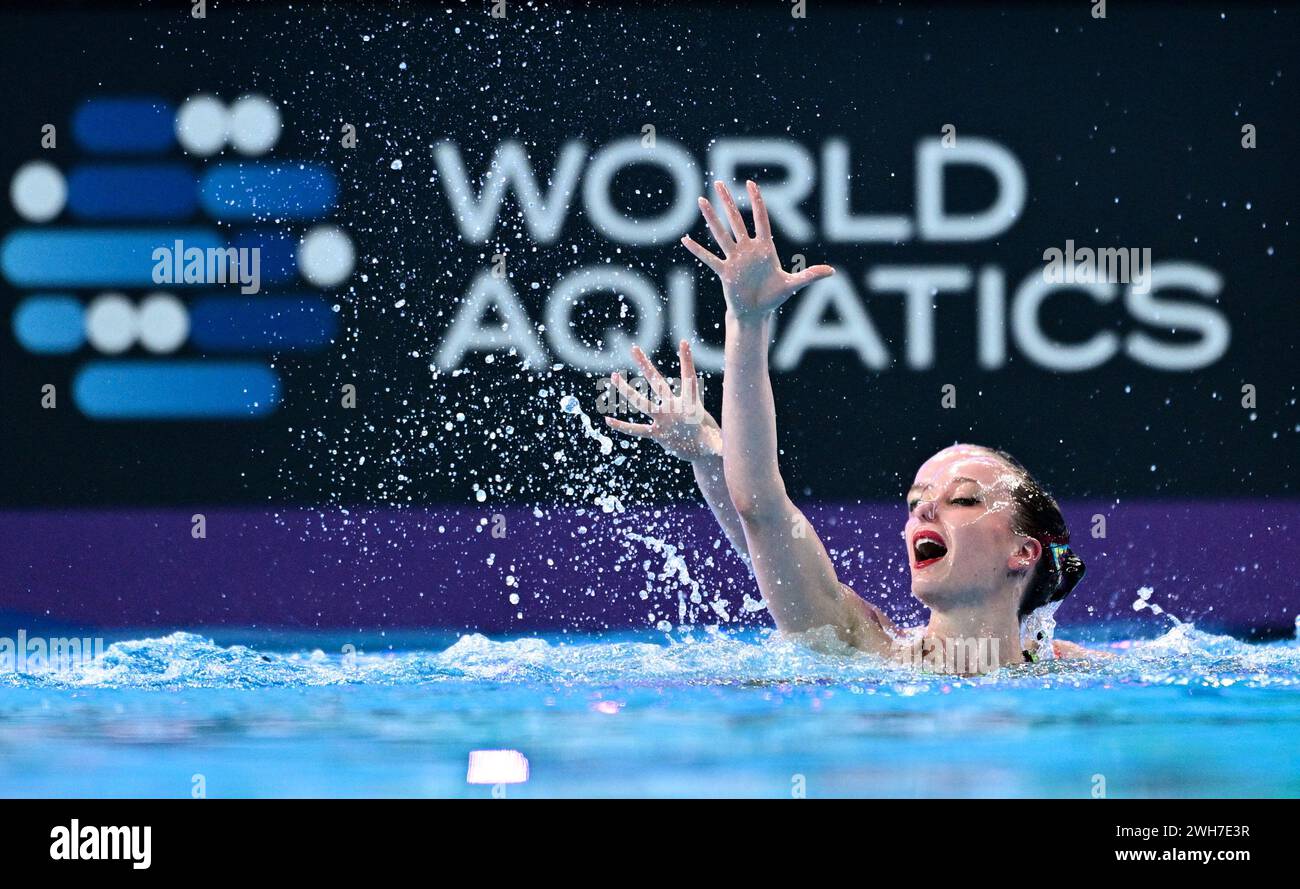 Doha, Qatar. 8th Feb, 2024. Maryna Aleksiiva/Vladyslava Aleksiiva of ...