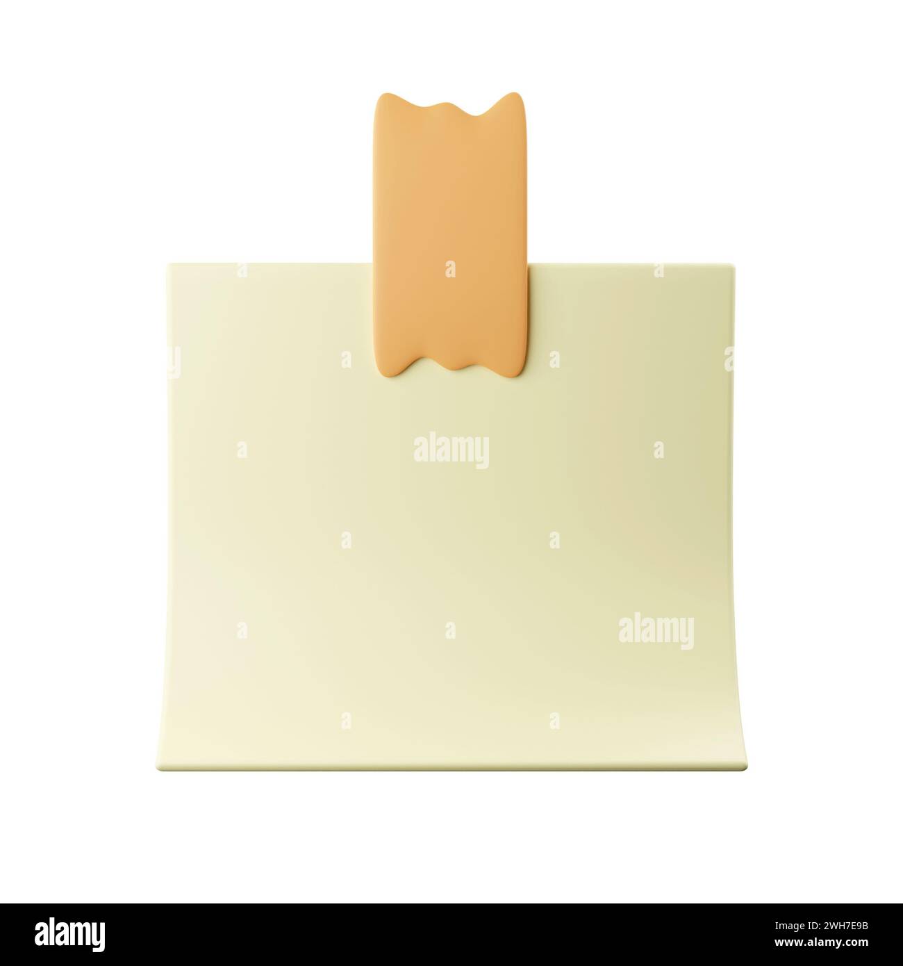 3d empty post-it note. message on notepaper, bright office stationery, memo blank, empty list ...