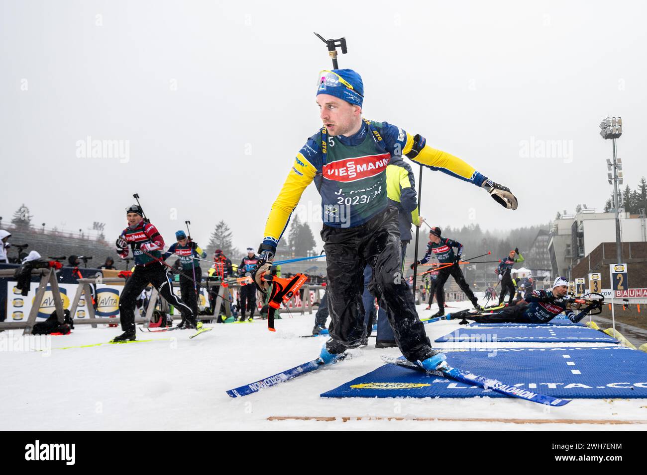 Jesper Nelin of, Sweden. , . at a training session during the IBU ...