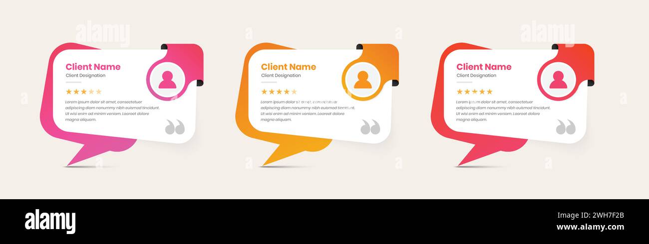 Client feedback and testimonial template design with colorful gradient ...
