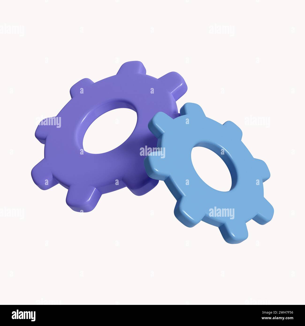 3d Cogwheel gear, setting symbol. Repair, optimizing, workflow concept ...