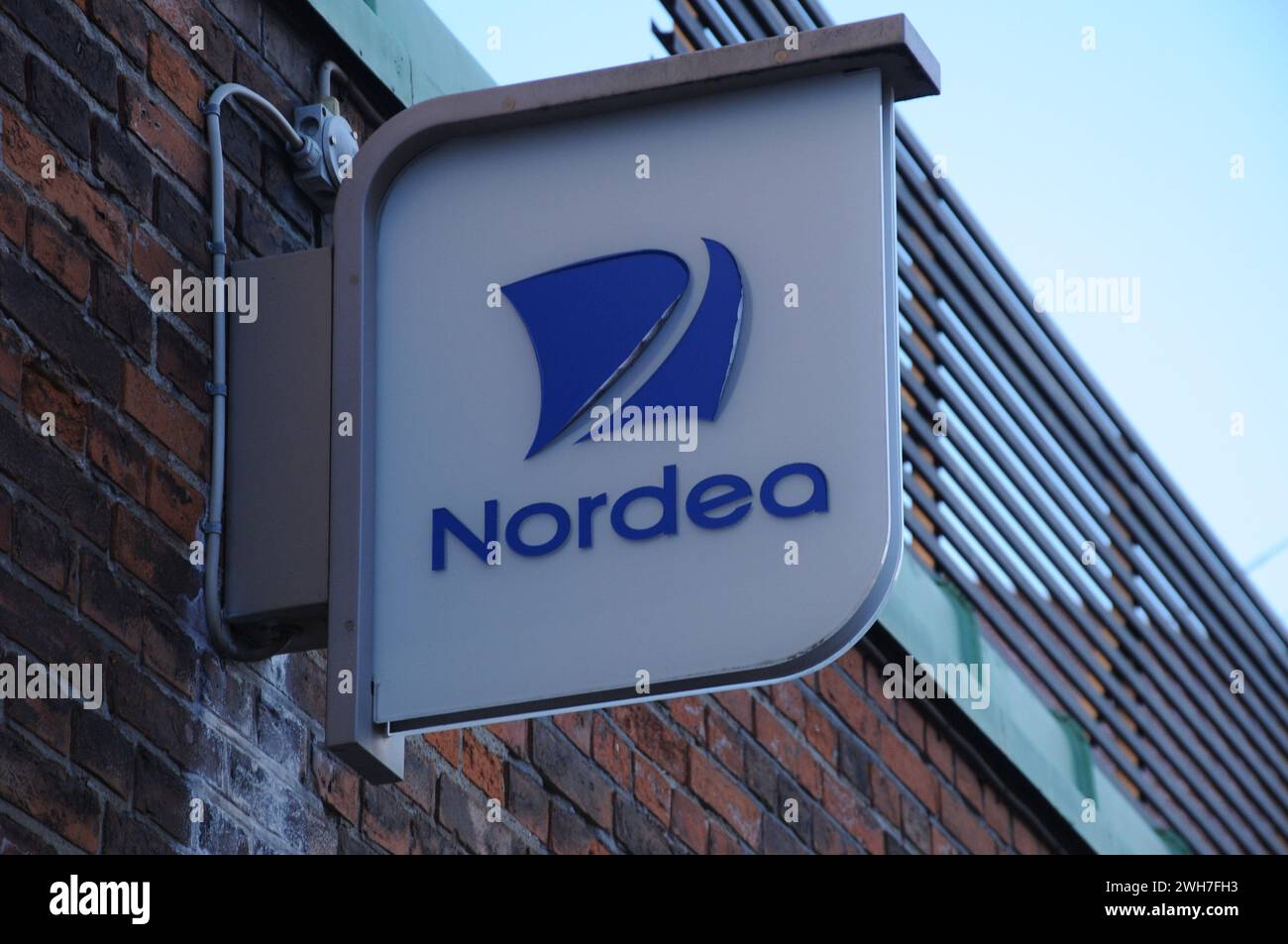 Copenhagen, Denmark /08 FEBRUARY 2024/Nordea bank' branch in danish ...