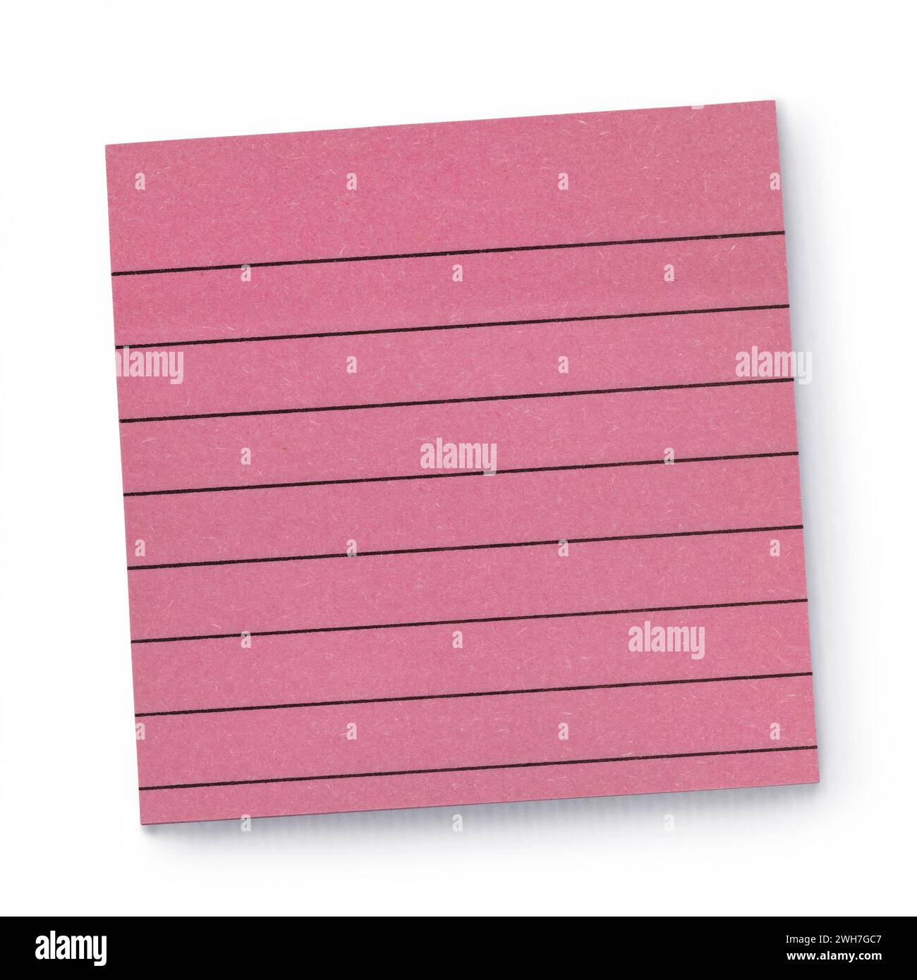 Pink square note book paper, top vieuw. Isolated on a white background ...