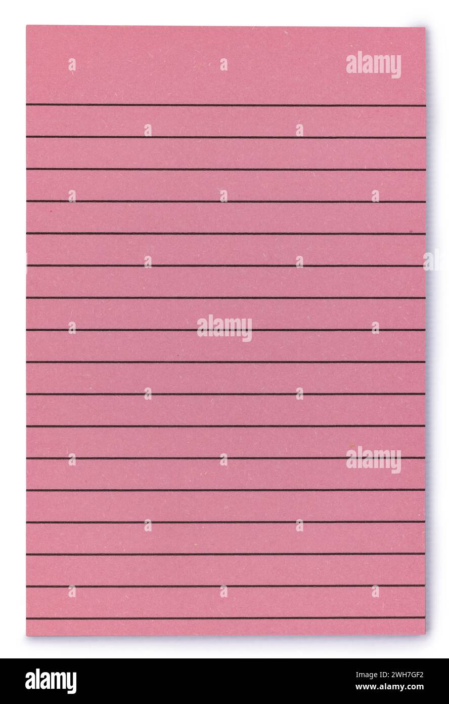 Pink rectangular note book paper, top vieuw. Isolated on a white ...