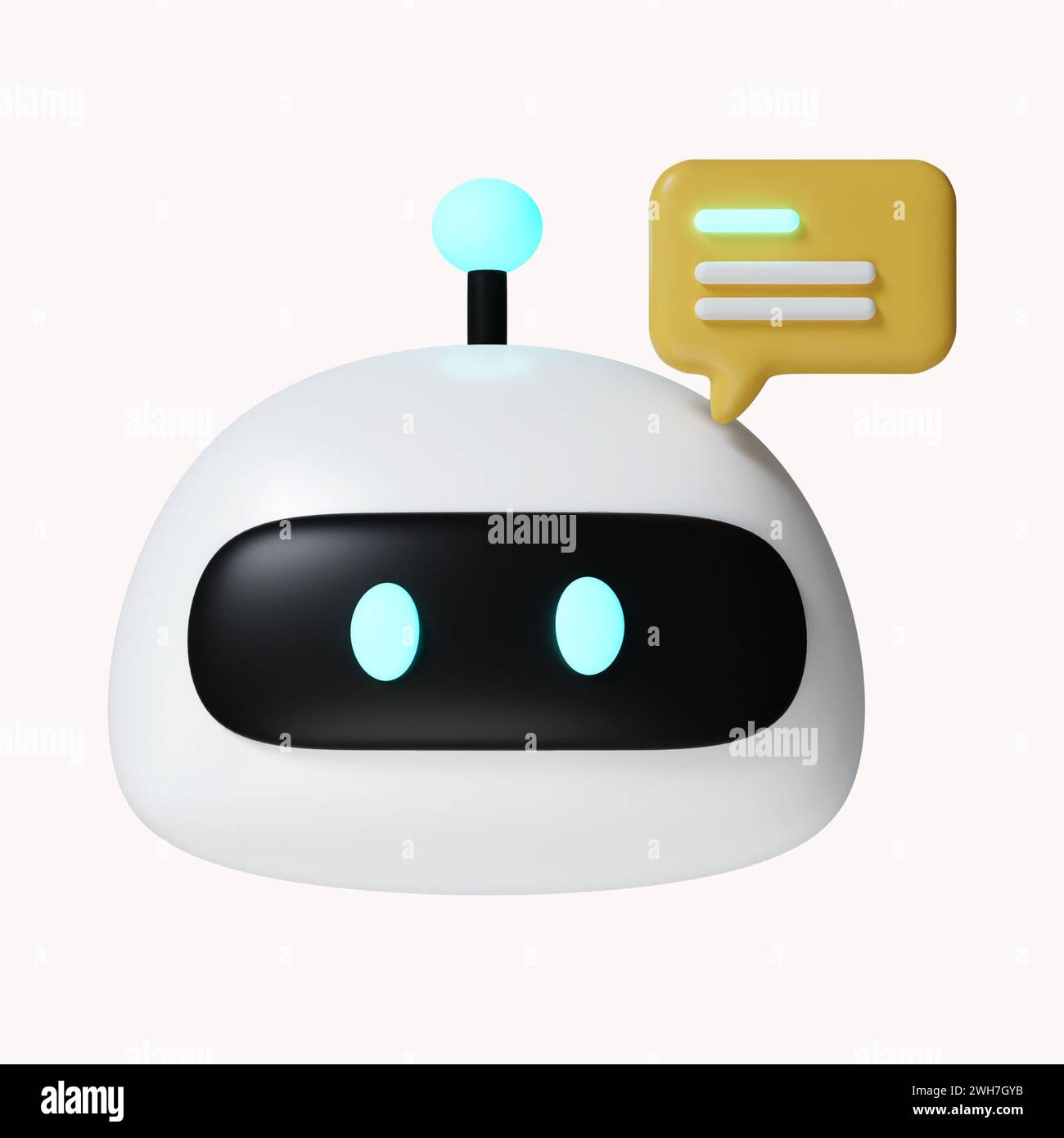 3d Cute robot reaching for text box. Technology concept. icon isolated ...