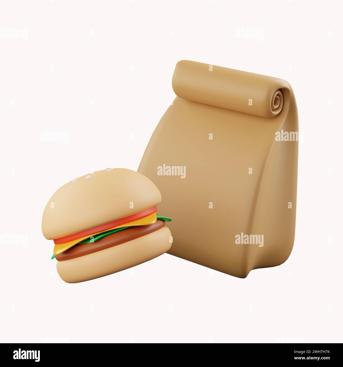 3d food delivery concept. icon isolated on white background. 3d ...