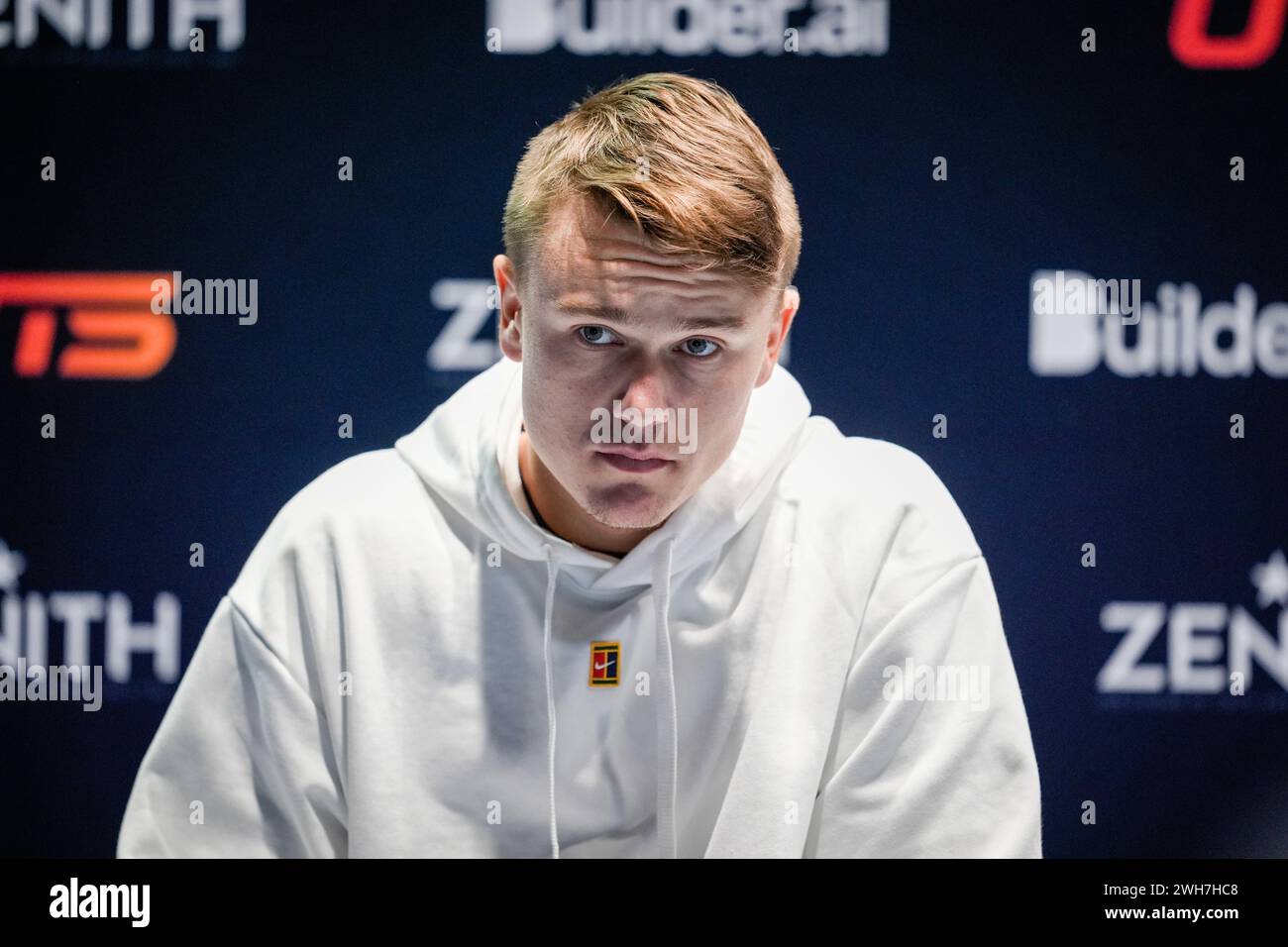 Oslo 20240208.Tennis player Holger Rune at the press conference before ...
