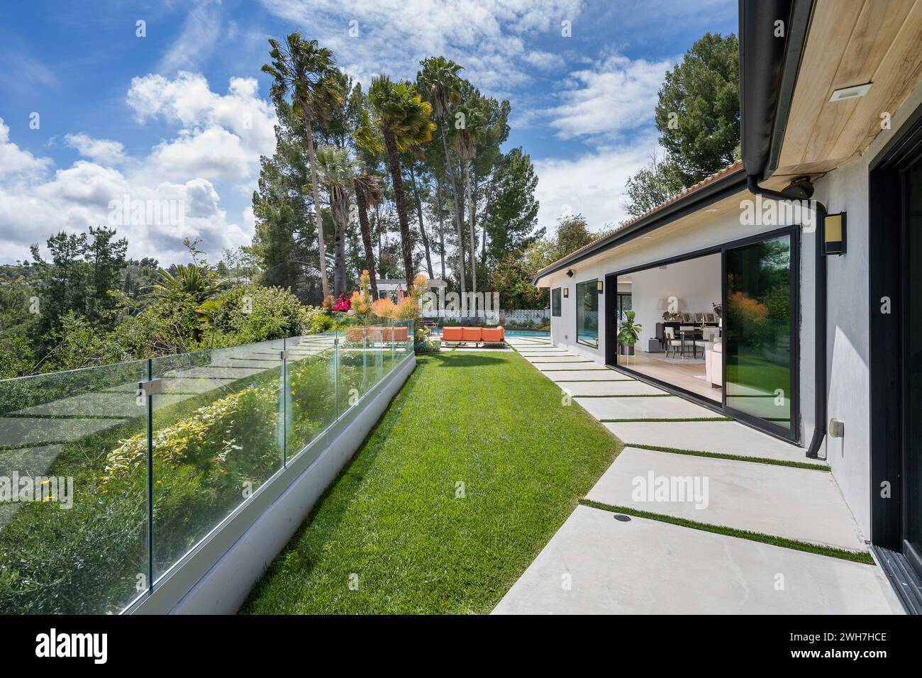 Glass balustrades on the balcony for protection against rain Stock ...