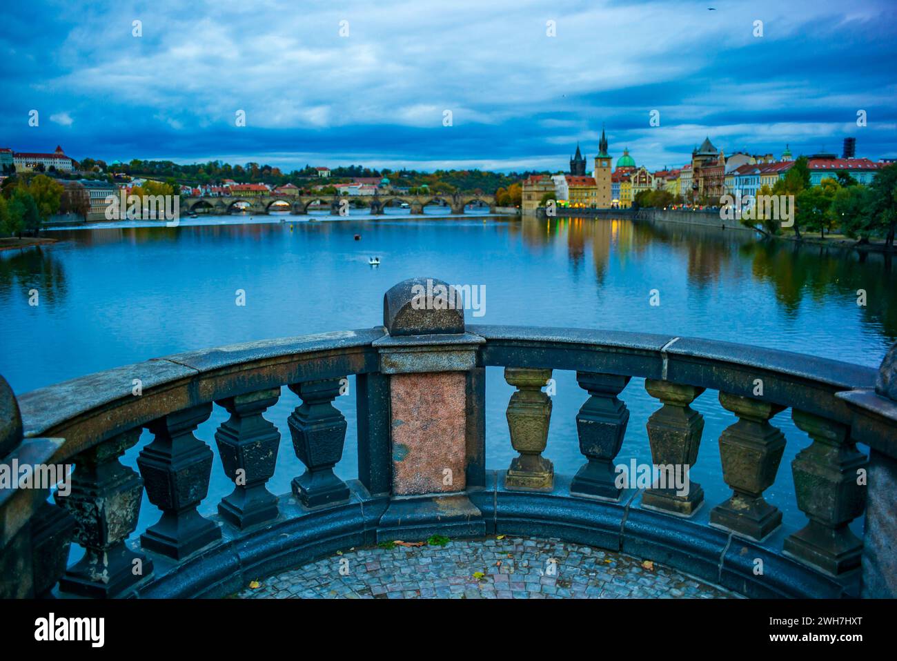 Praha, Czech Republic, 26 oct 2023, panoramic view of the river vltava ...