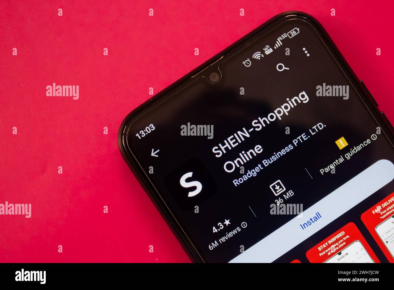 Shein mobile app on phone screen. Afyonkarahisar, Turkey - February 6 ...