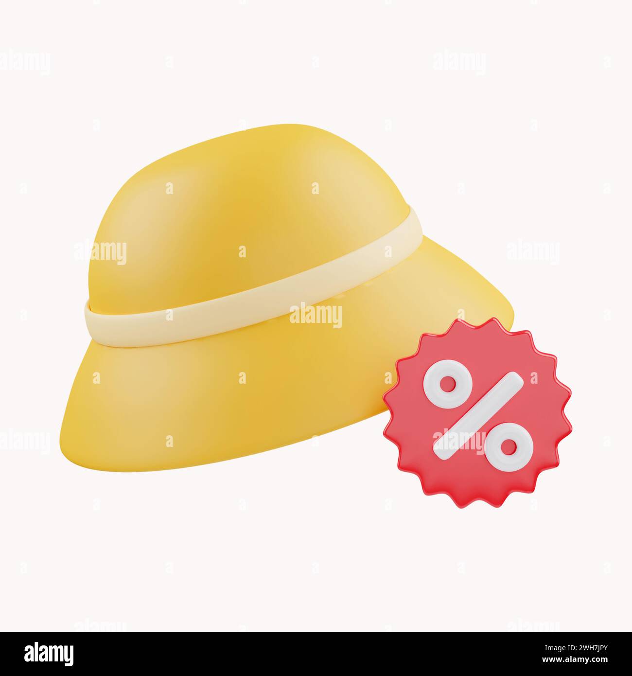 3D Shopping hat with discount. Online shopping concept. Sale on goods ...