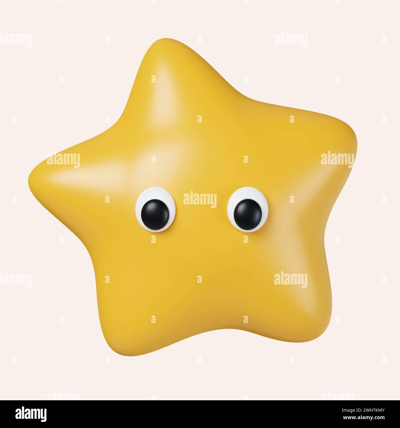 3d star emoji Mascot. icon isolated on gray background. 3d rendering ...