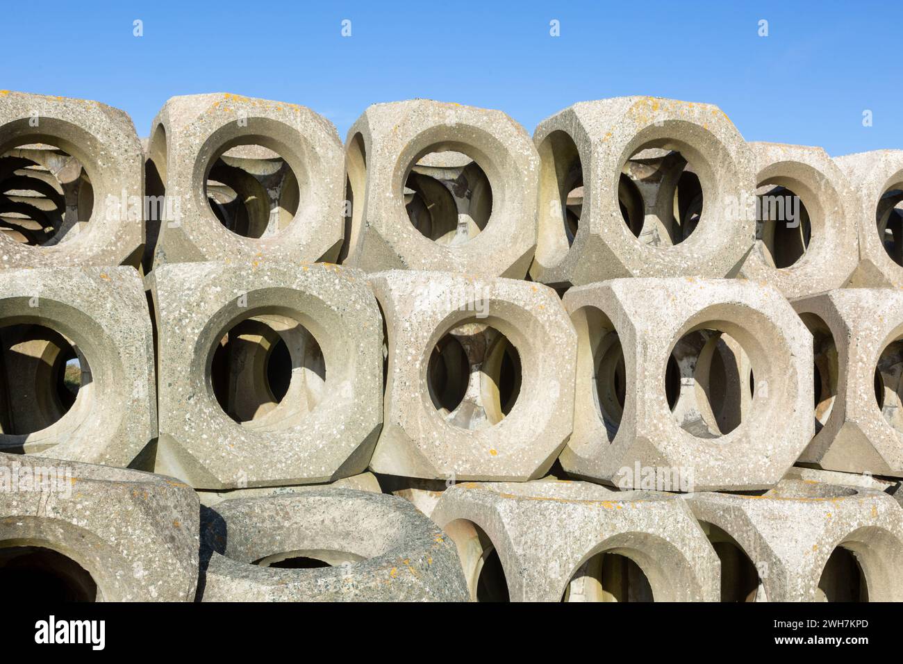 Coastal and harbour defences, Burwick ferry landing, Orkney, UK Stock ...