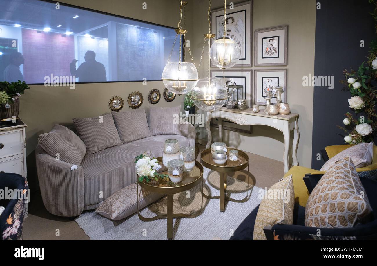 Decorative elements are shown at the INTERGIFT 2024 International Decoration Exhibition at Ifema ...