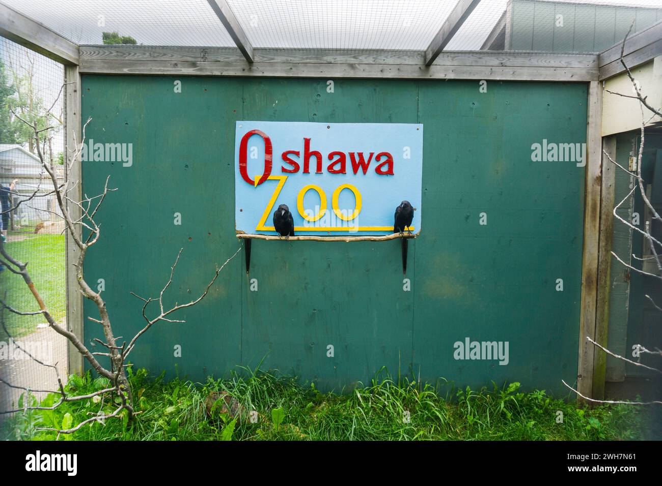 19 Aug 2017, Oshawa, Ontario, Canada - Oshawa Zoo signboard at the zoo ...